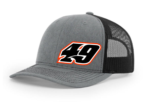 H2602GB - Gray / Black Mesh #49 Red Outline Snap Back Hat – 49 Apparel ...